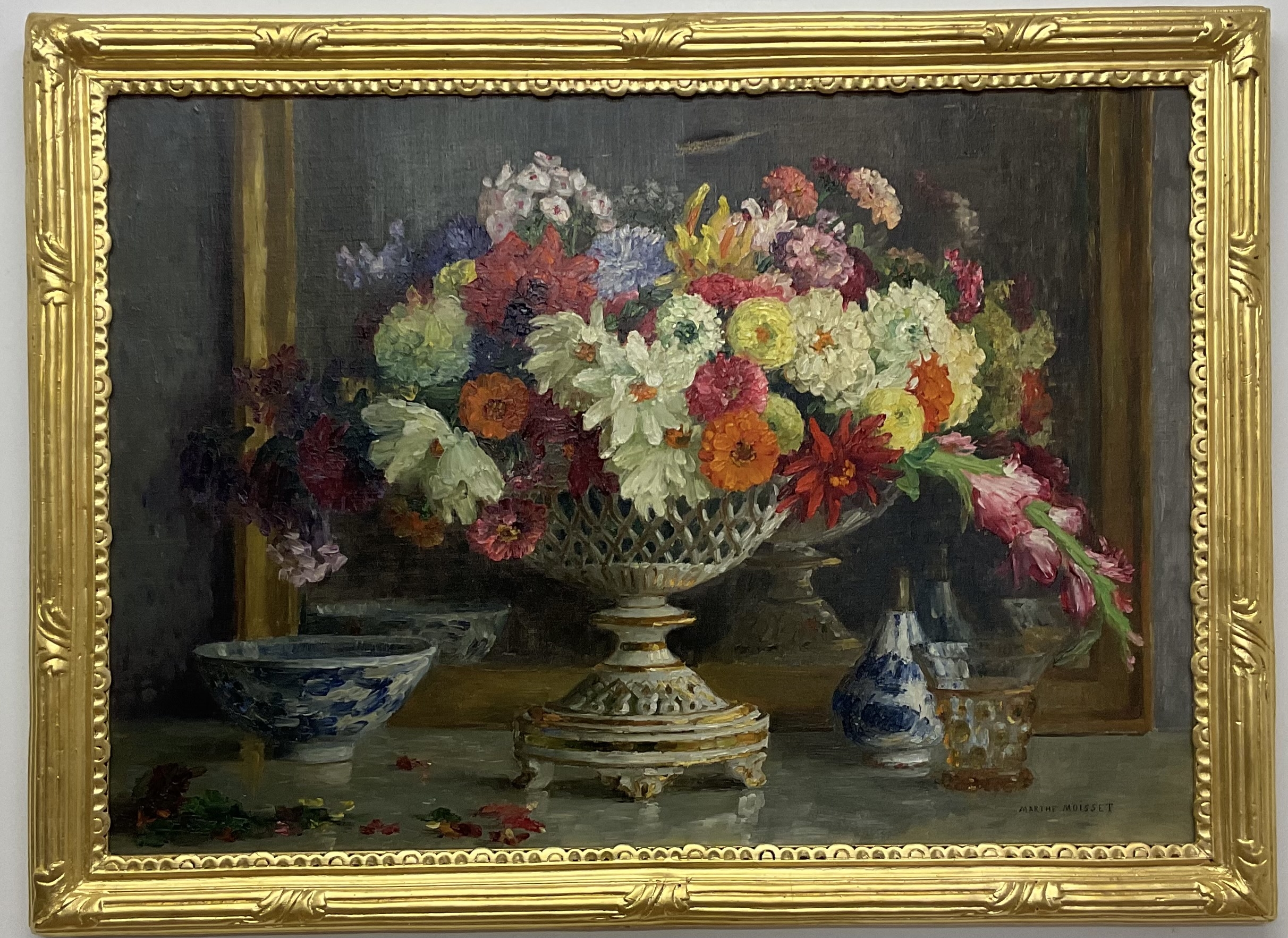 Marthe Moisset | still life of flowers in a porcelain vase | MutualArt