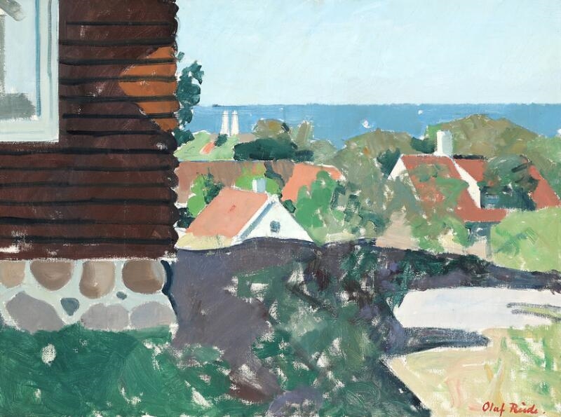 Olaf Rude | View over red roofs | MutualArt