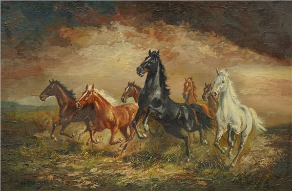 Hans Riedmann | Horses Cantering | MutualArt