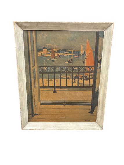 Raymond Wintz | Fenêtre ouverte sur un port breton (Open window on a ...