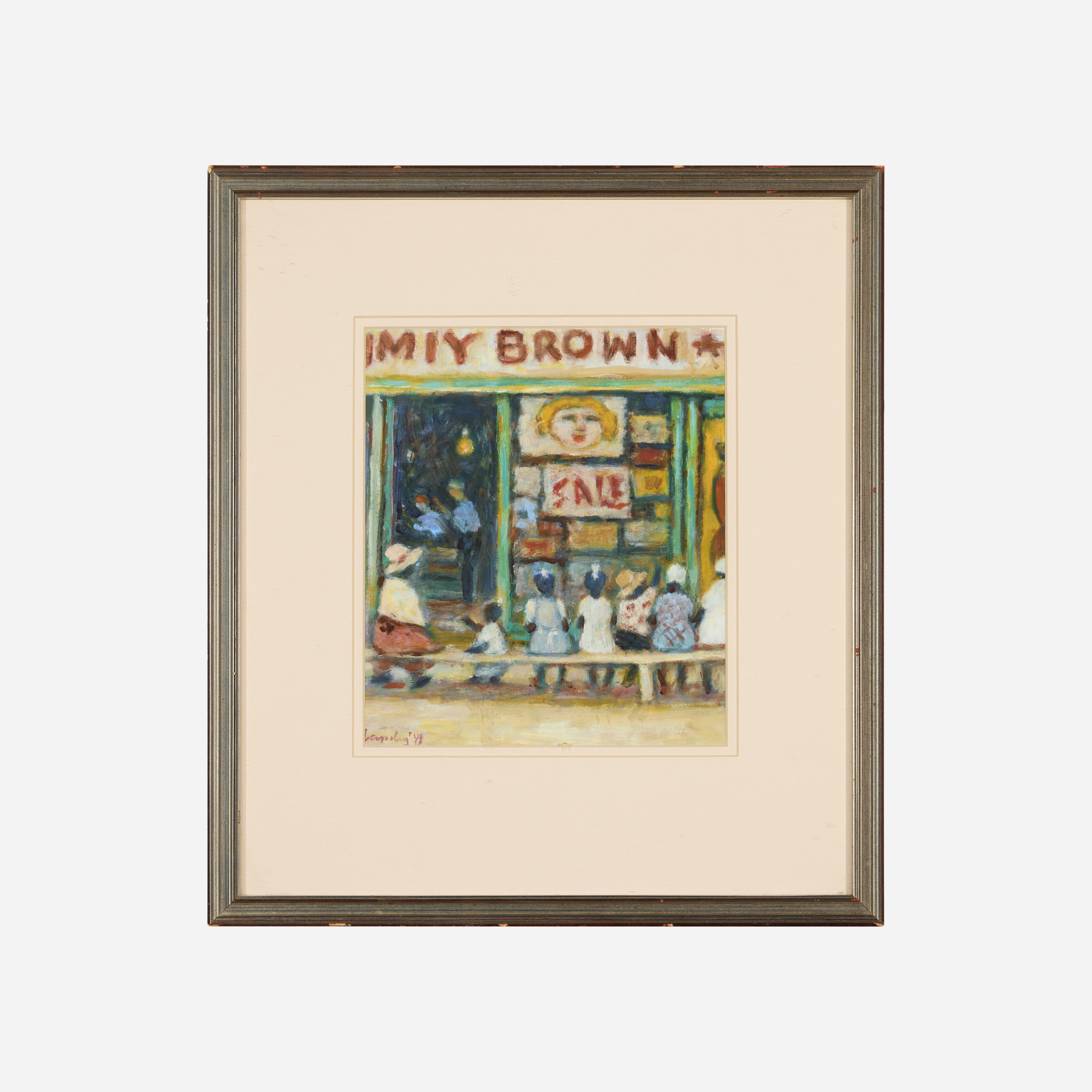 John Lapsley | Children on a Bench, Outside a Doll Store (1998) | MutualArt