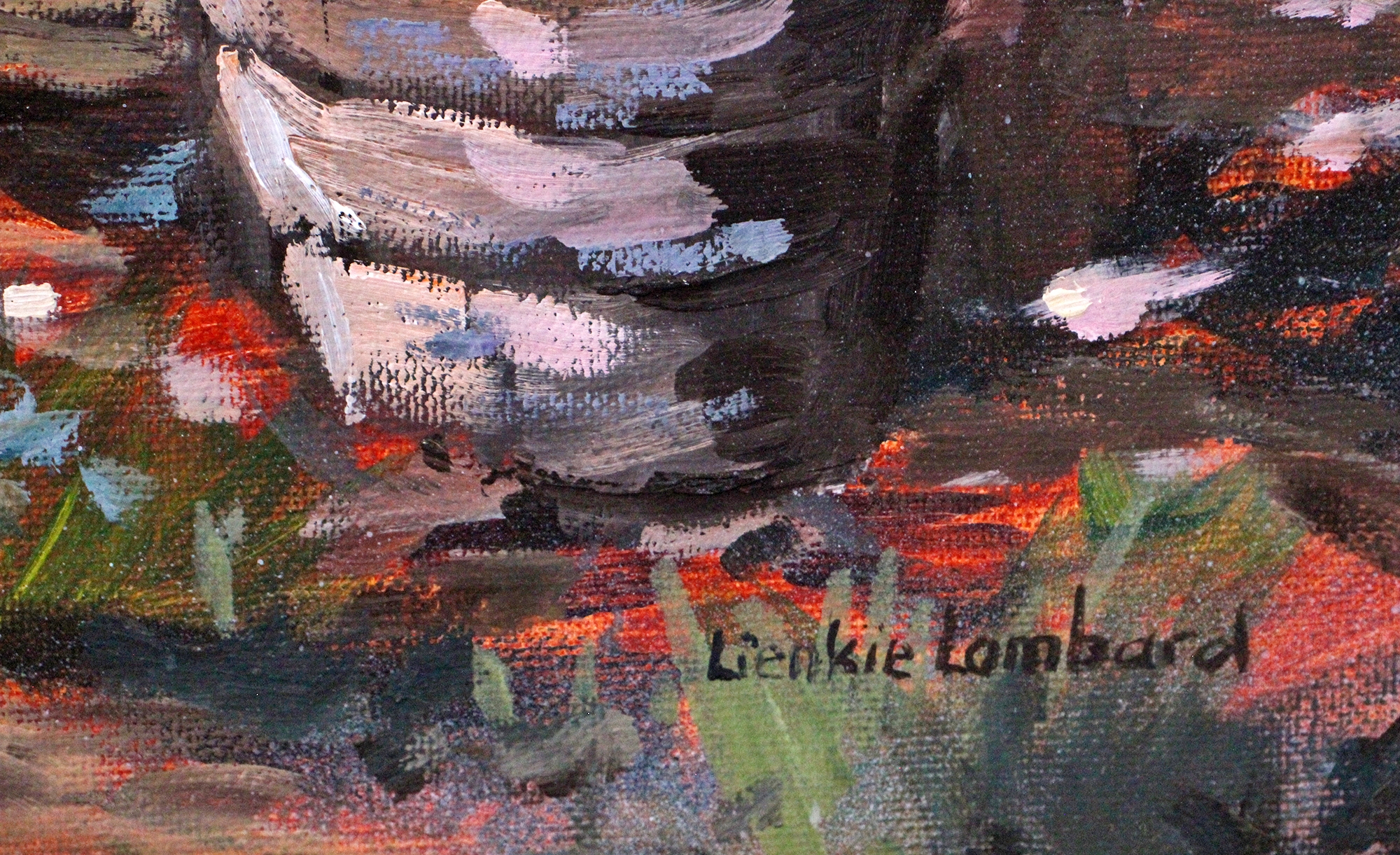 Lienkie Lombard | TWO BOYS FEEDING A GOAT | MutualArt