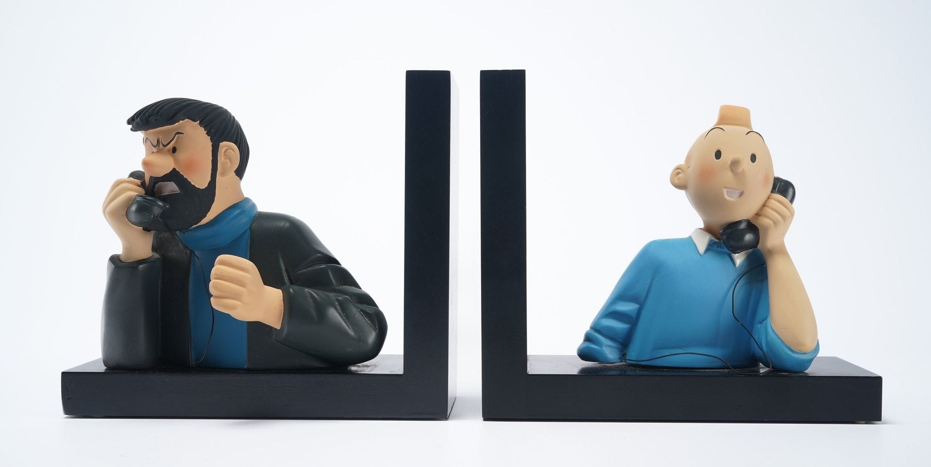 Hergé | Haddock and Tintin telephone bookends (1990) | MutualArt