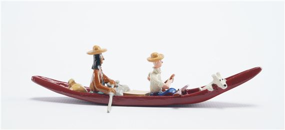 Hergé | Tintin et Milou en pirogue (1988) | MutualArt