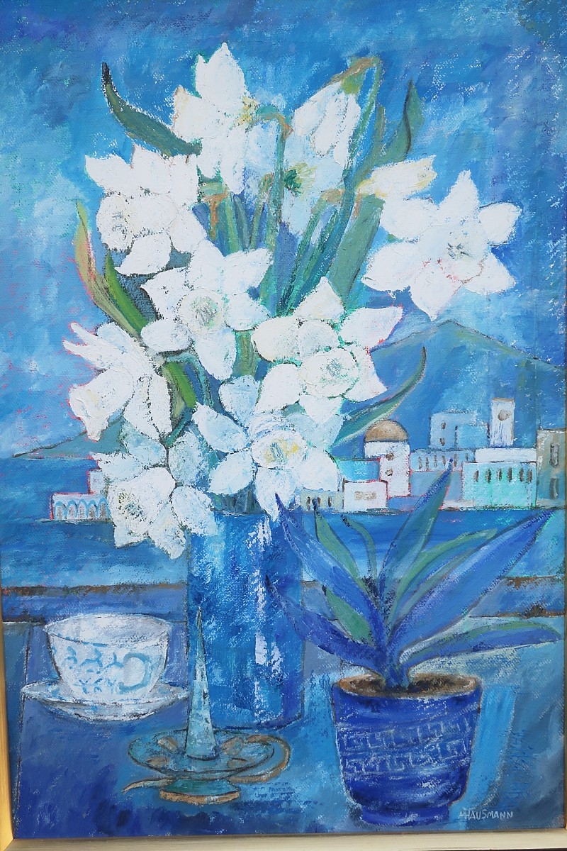 Raoul Hausmann | Still life with white daffodils | MutualArt