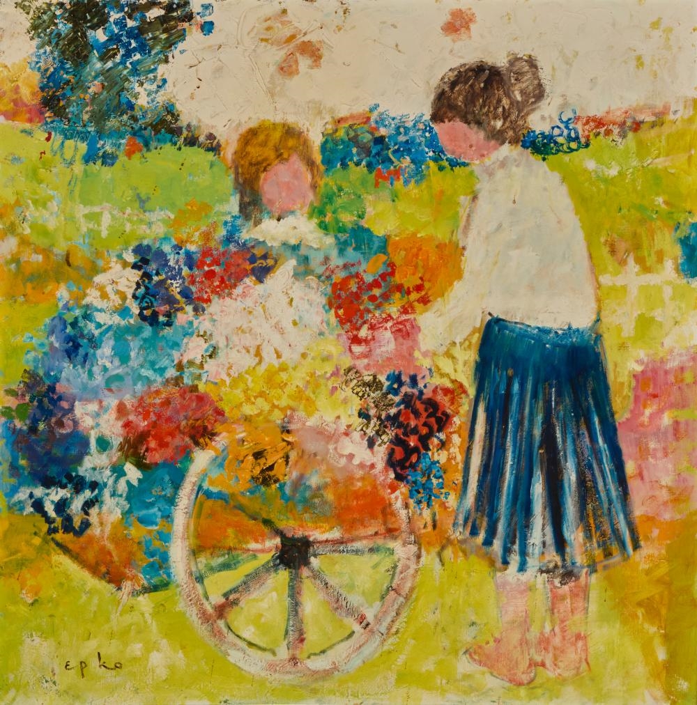 Willering Epko | Figures with a flower cart | MutualArt