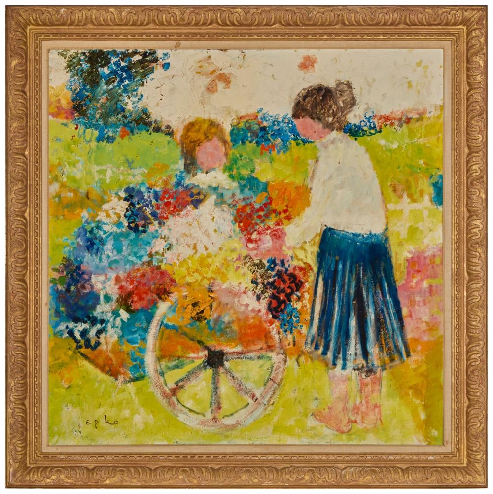 Willering Epko | Figures with a flower cart | MutualArt