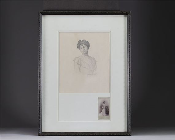 Jean-Gabriel Domergue | Small drawing of a female bust | MutualArt