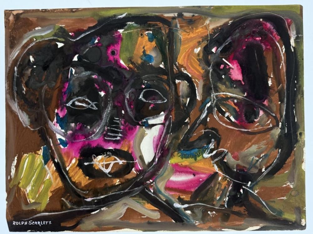 Rolph Scarlett | Abstract expressionist portrait of two figures | MutualArt