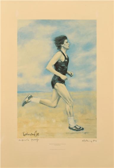 Harold Riley | Sebastian Coe Running on the Moor (1984) | MutualArt