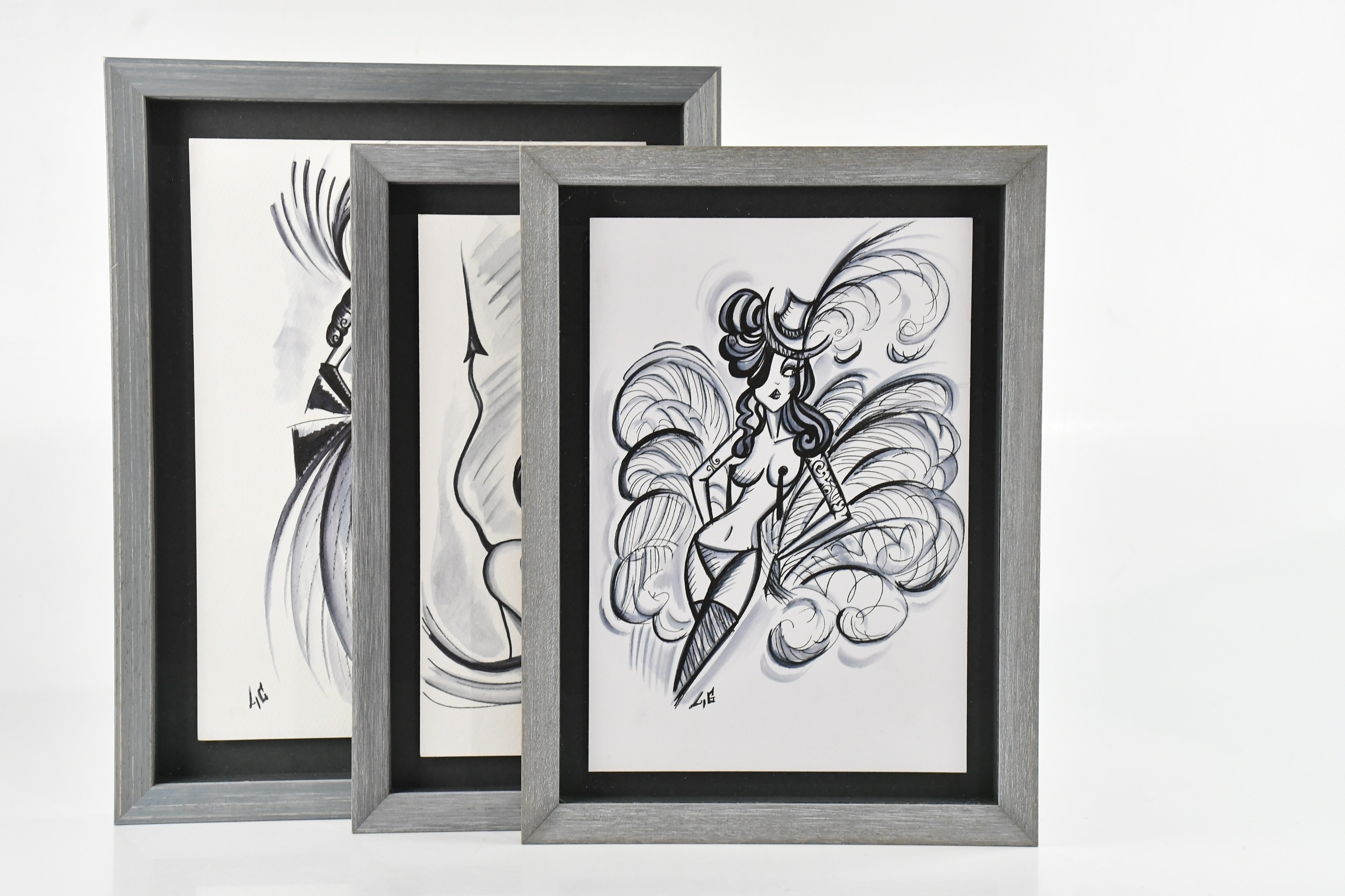 Laetitia Guilbaud Five Pen And Ink Drawings Each Depicting Classical