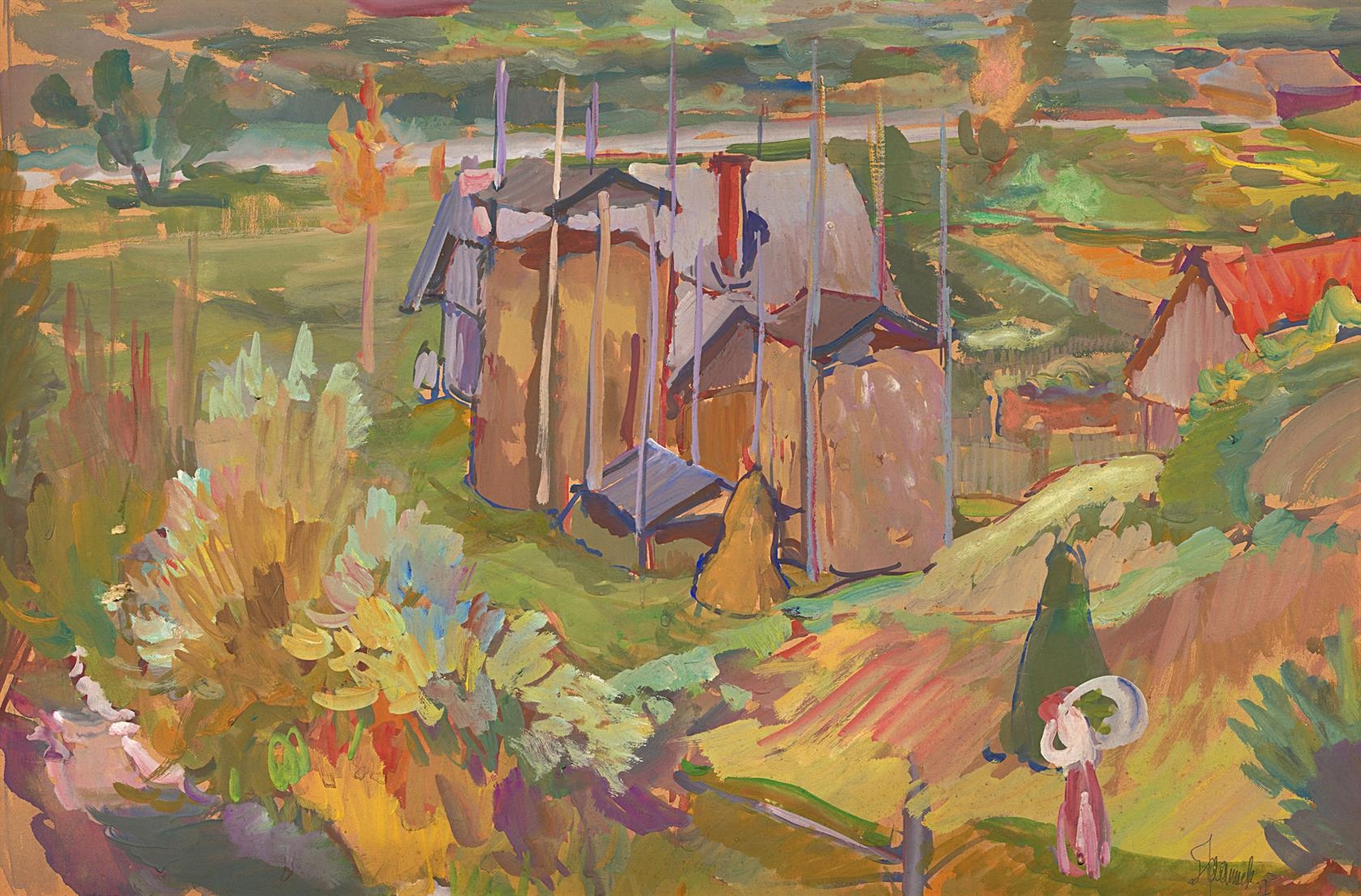 Alfred E. Adamek | Krajina s domy | MutualArt