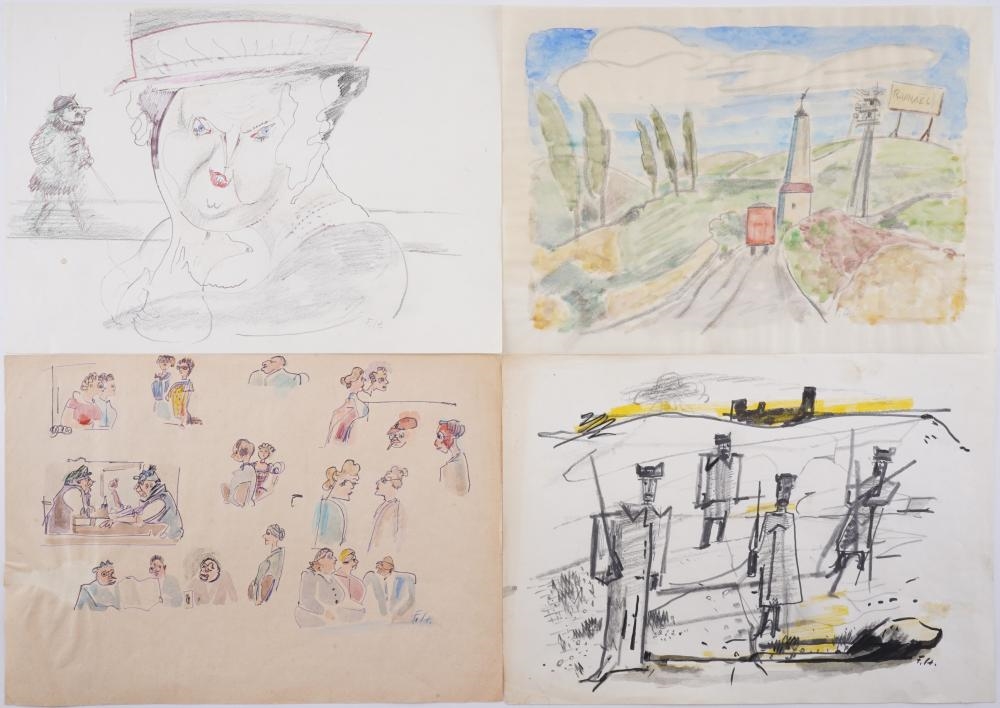 Fritz Huhnen | Four Drawings / Studies | MutualArt
