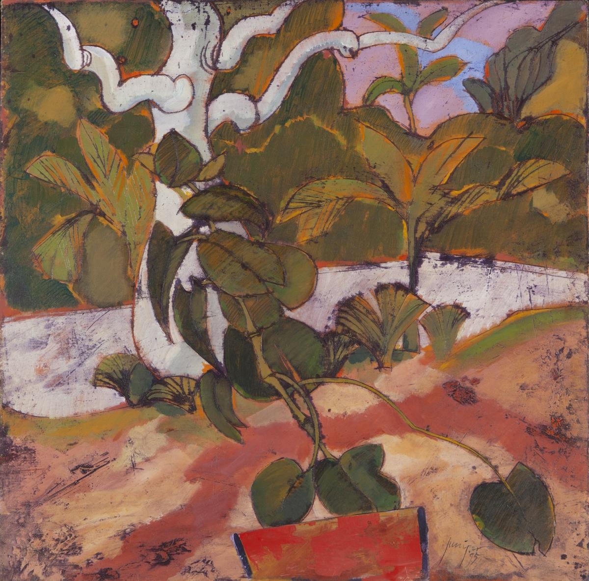 Robert Litchfield Juniper | GARDEN WITH BOAB TREE (1995) | MutualArt
