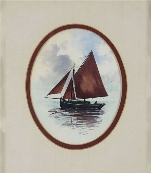 David Long | Pair of Watercolours of Galway Hookers (1989) | MutualArt