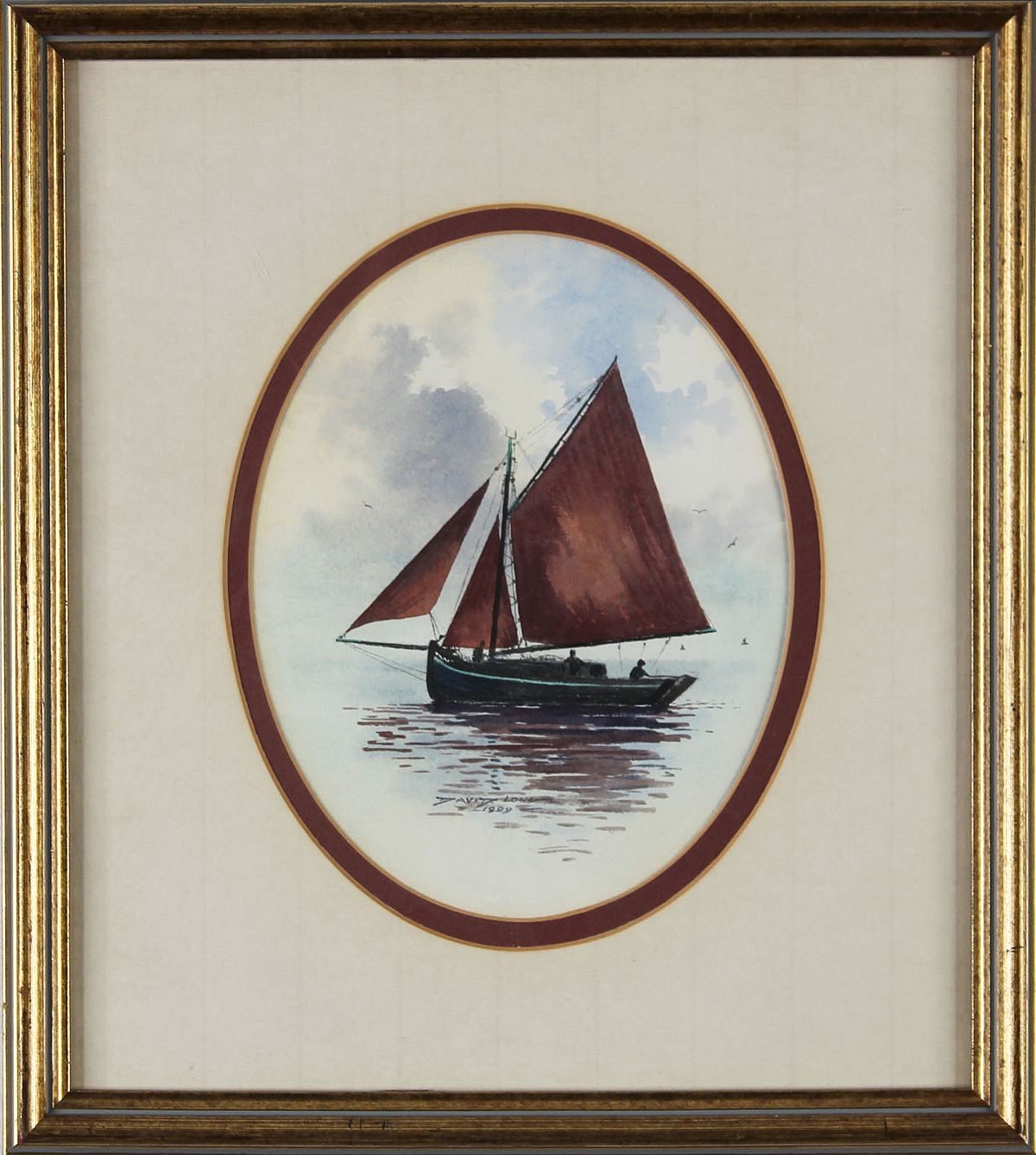David Long | Pair of Watercolours of Galway Hookers (1989) | MutualArt