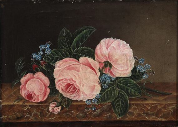 Johan Laurentz Jensen | Still life with pink roses on a sill (19th ...
