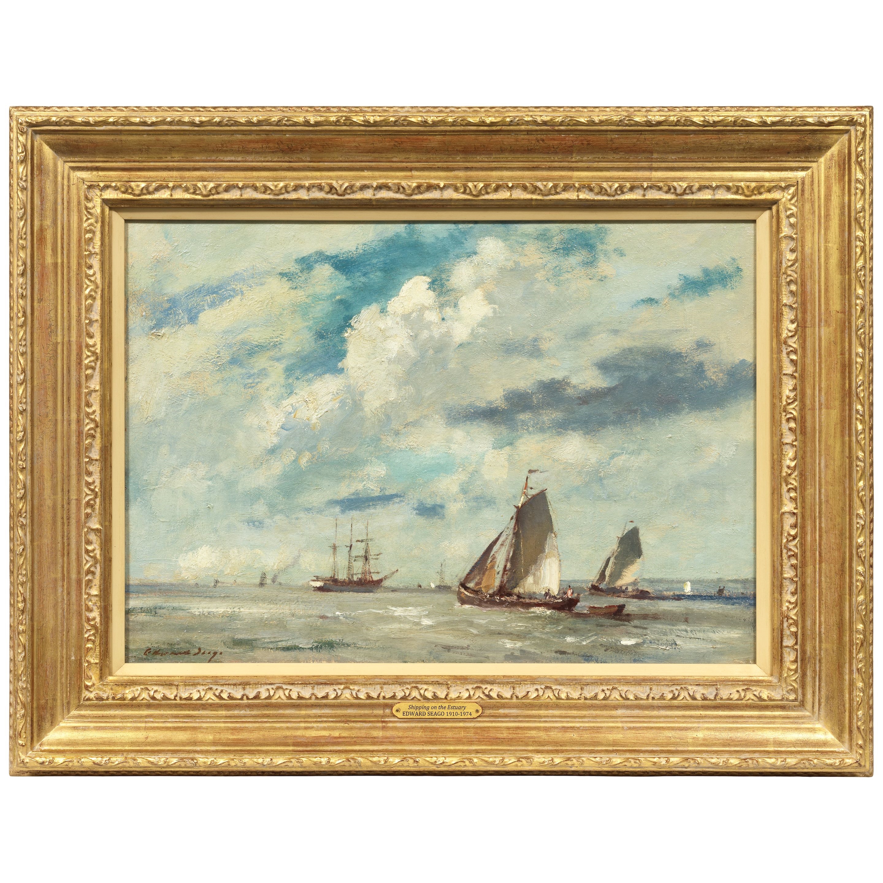 Edward Brian Seago | Shipping on the estuary | MutualArt