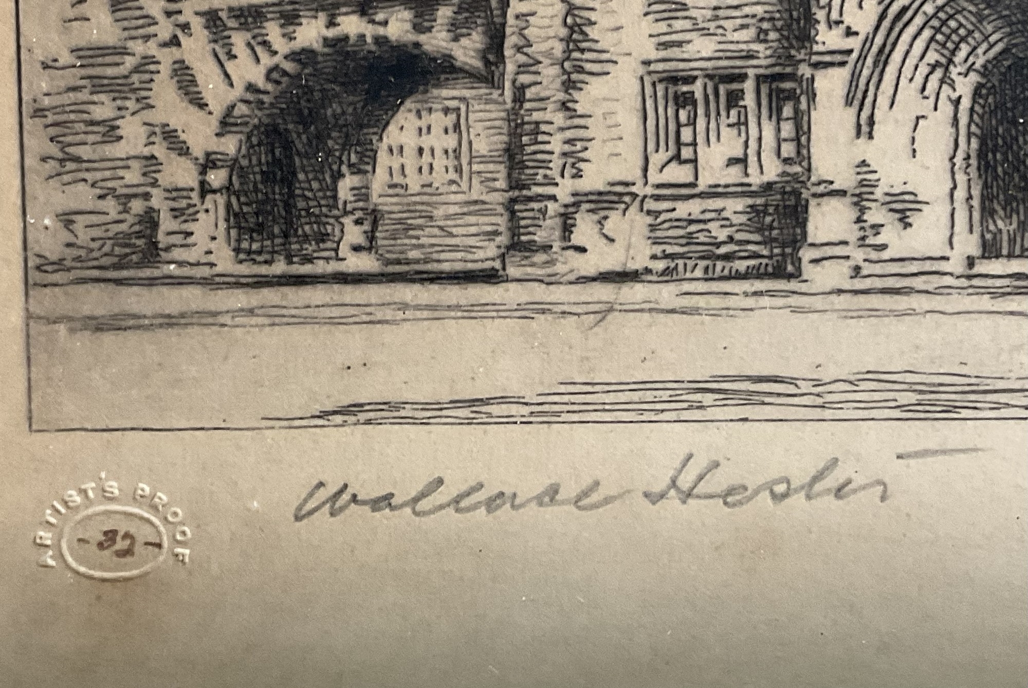 Wallace Hester | two artists proof engravings of Christ’s Hospital ...
