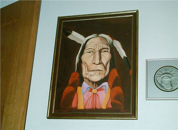Paha Ska | CHEYENNE Mona Lisa CHIEF WOLF ROBE LIFE-SIZE PORTRAIT ON ...