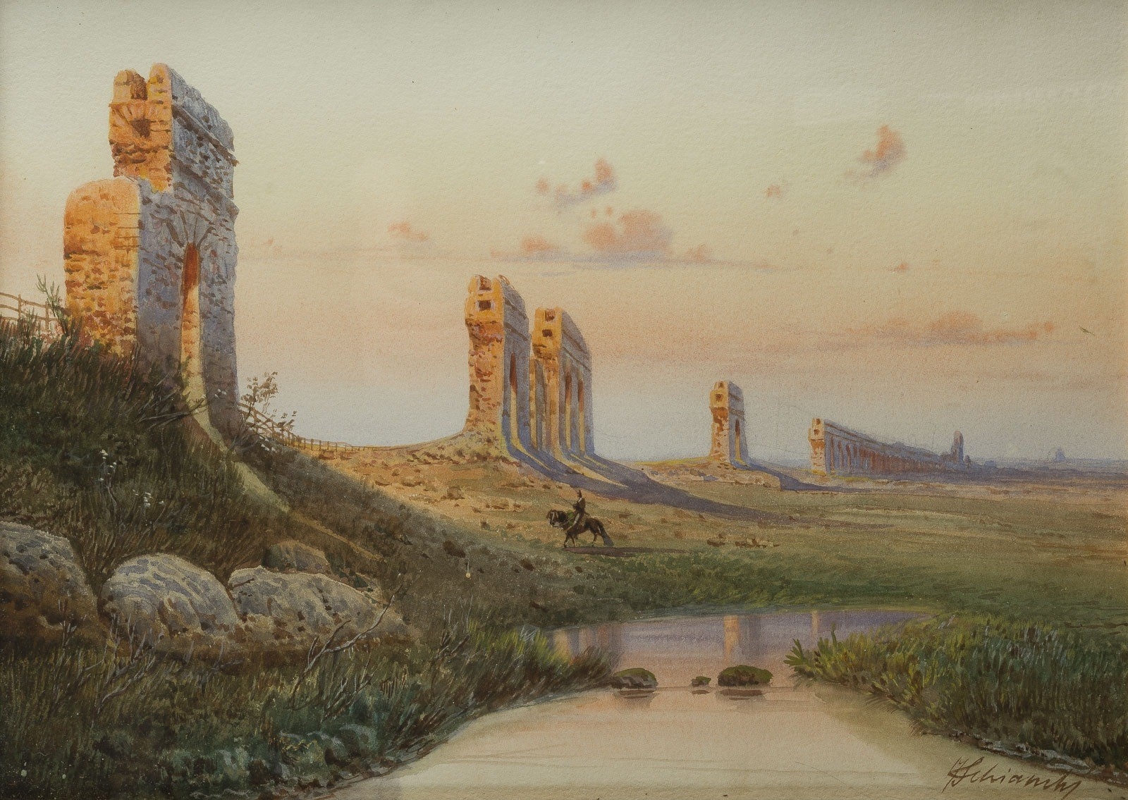 Federico Schianchi | A VIEW OF THE CLAUDIAN AQUEDUCT | MutualArt