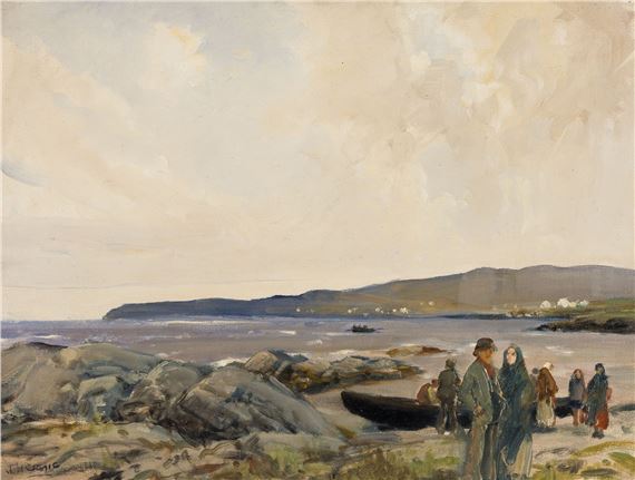 James Humbert Craig | HARBOUR SCENE IN CUSHENDUN (Circa 1930) | MutualArt