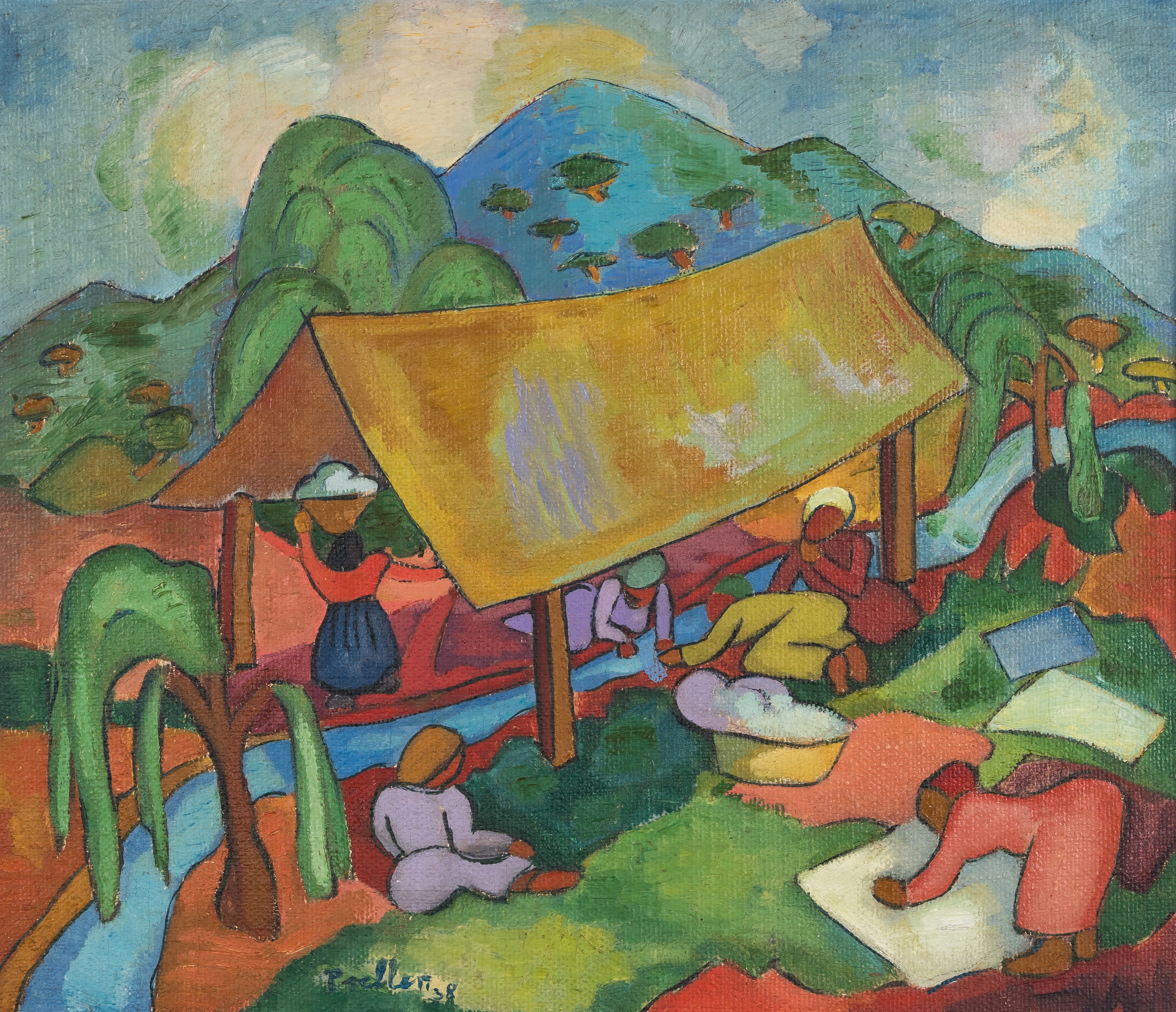 Alexis Preller | Village Scene (1938) | MutualArt