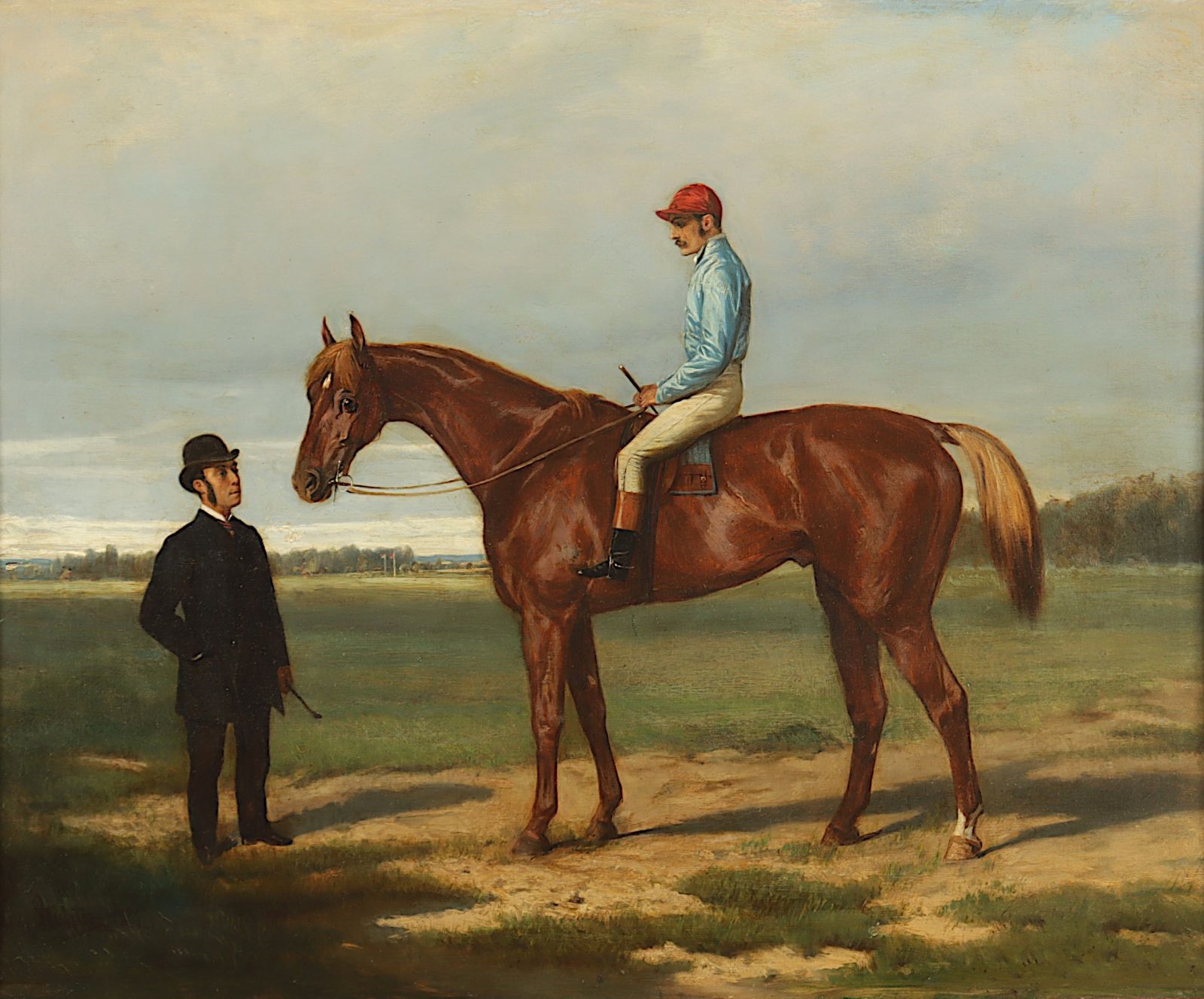 Wilhelm Richter | Rennpferd mit Jockey und Besitzer (1881) | MutualArt