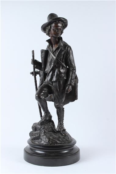Emile-Victor Blavier | A GOOD BRONZE FIGURE OF A BOY MUSICIAN | MutualArt