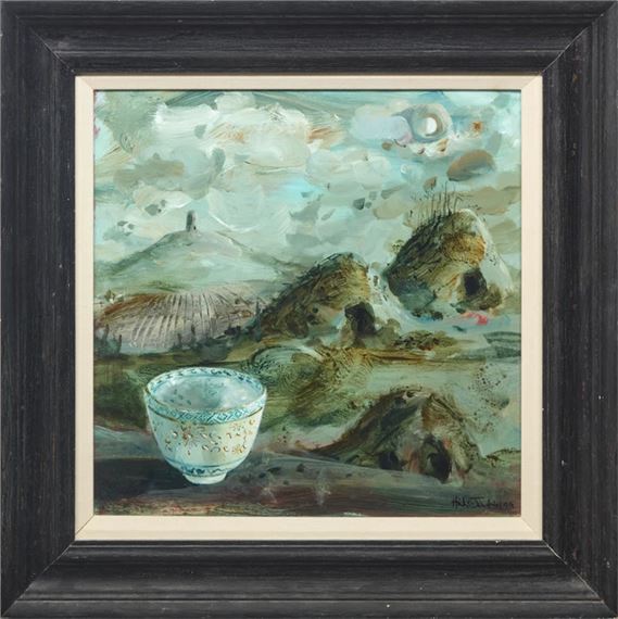 Clive Hicks-Jenkins | Chinese Bowl in a Welsh Landscape (1999) | MutualArt