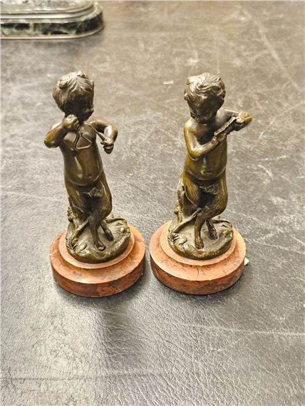 Claude Michel Clodion | Two small musician satyrs | MutualArt