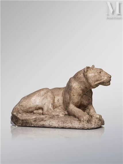 André Vincent Becquerel | Lionne allongée | MutualArt