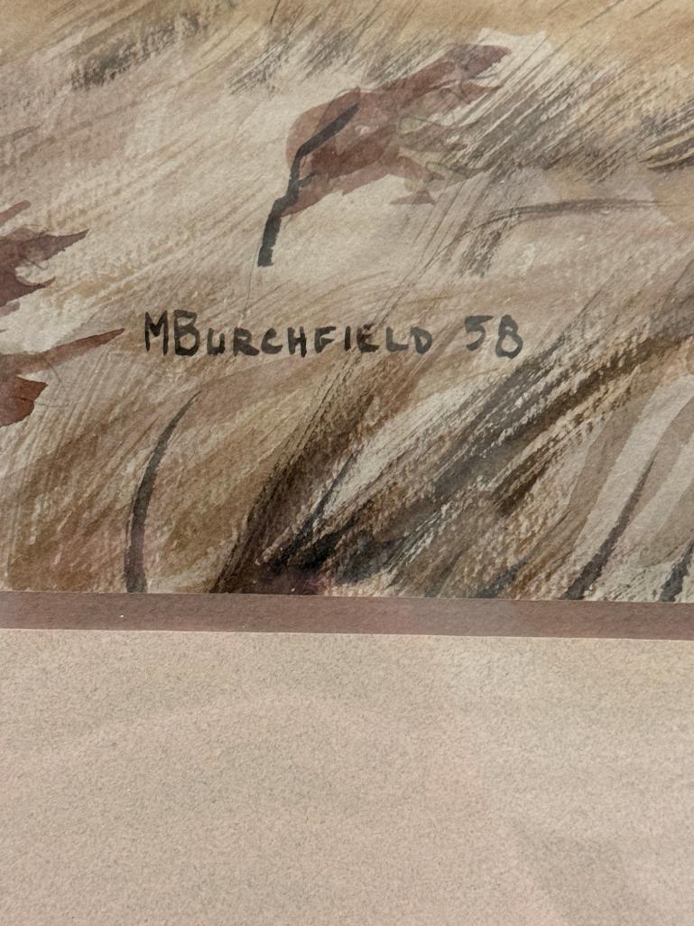 Martha Burchfield | Martha Burchfield signed watercolor (1958) | MutualArt