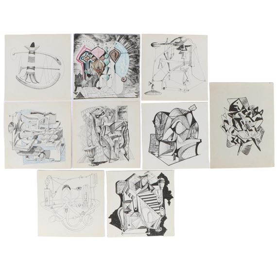 Gilbert Hancox | 9 abstract surrealist drawings | MutualArt