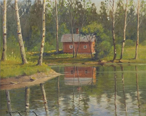 Ejnar Kohlmann | Hus vid sjö | MutualArt