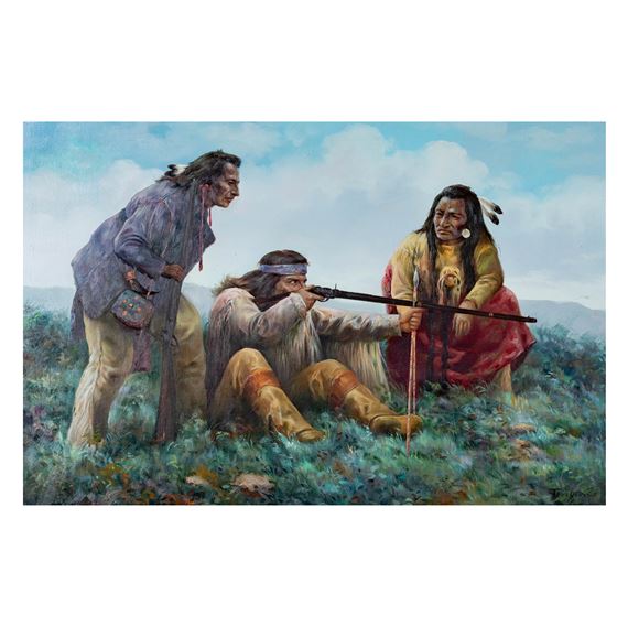 Troy Denton | Three Native Americans | MutualArt