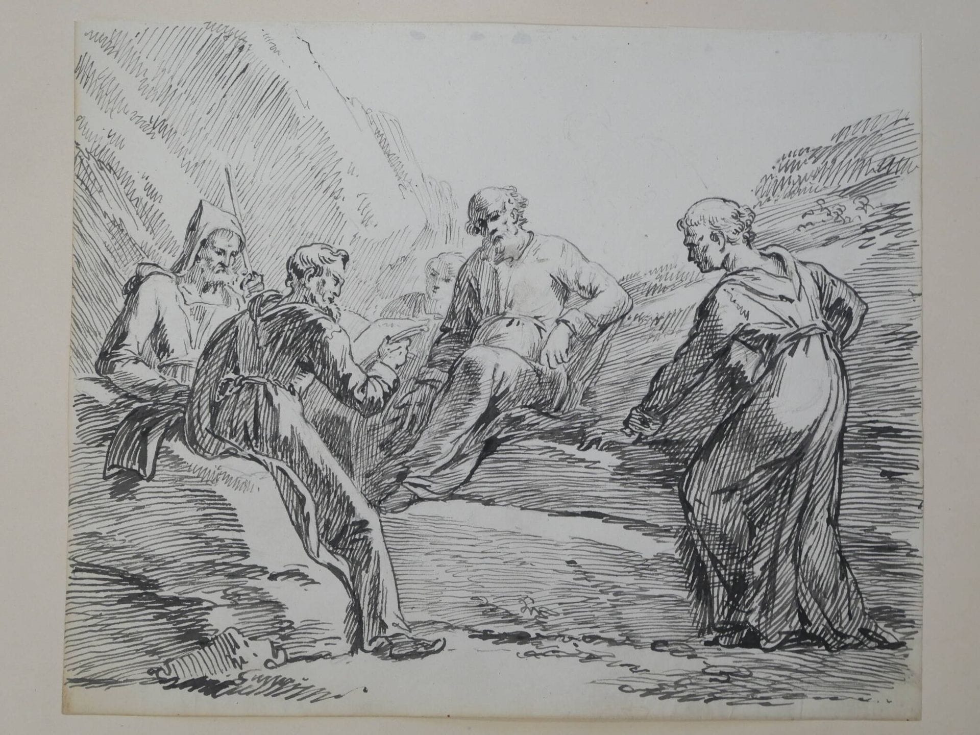 Jean-Antoine Constantin | Four drawings Tobie with the angel, Gentleman ...