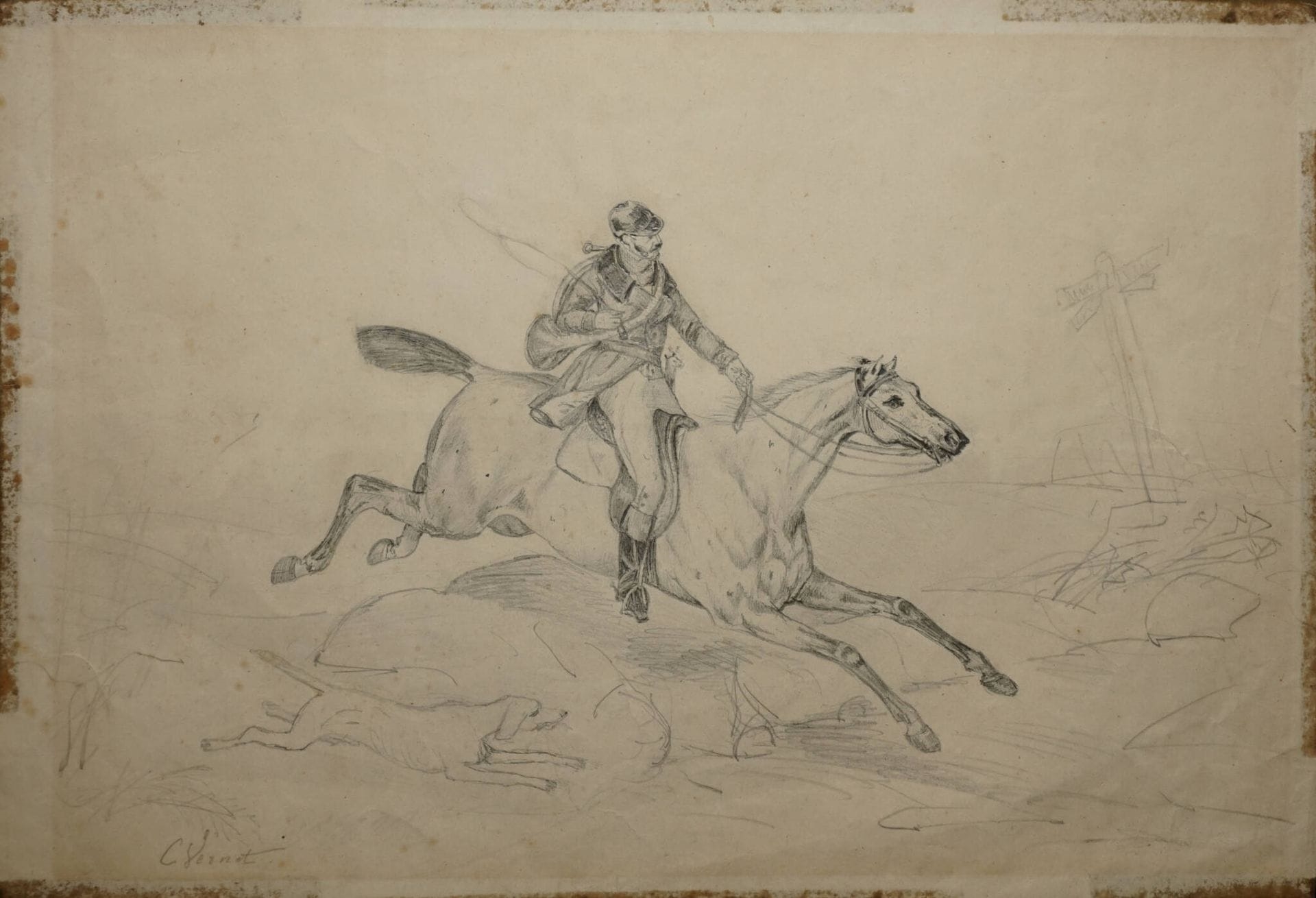 Carle Vernet | Hunter on Horseback and his Dog | MutualArt