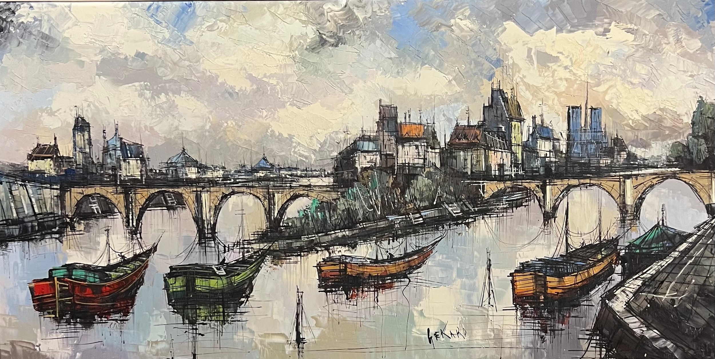 Gerard & Kelly | European canal scene | MutualArt