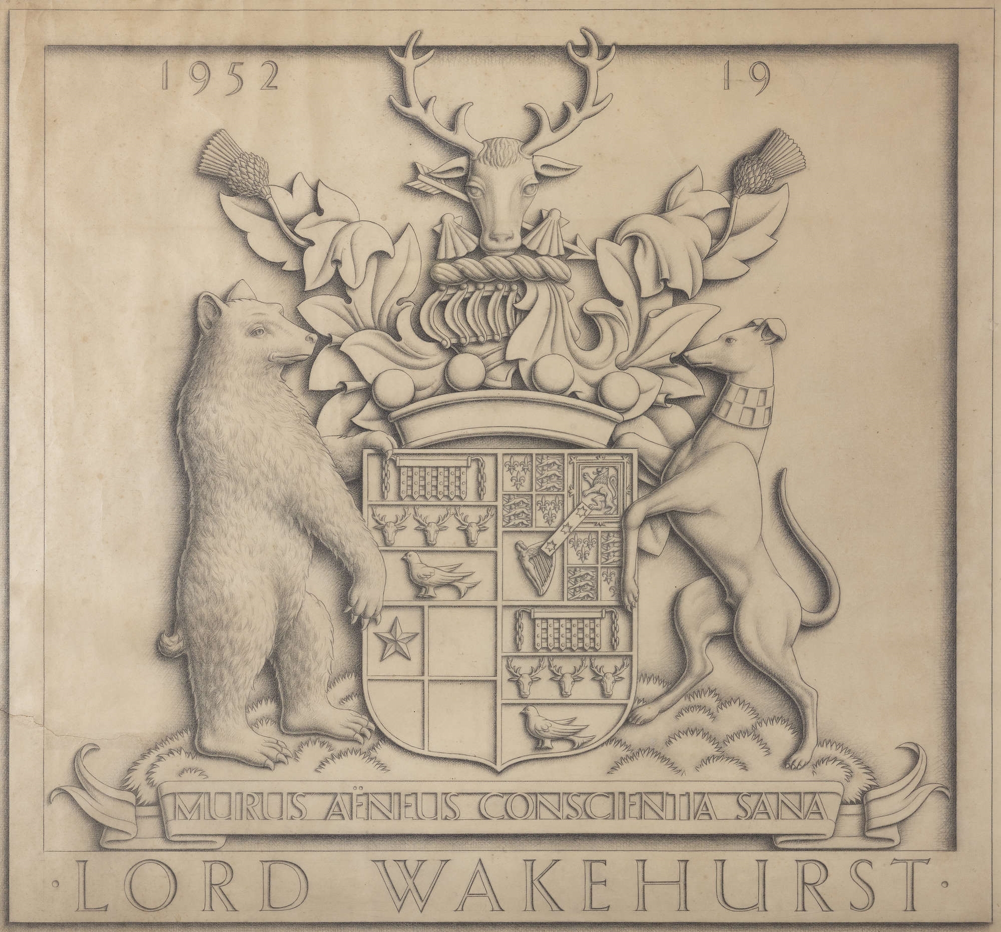 John Luke | Study for the Coat of Arms of Lord Wakehurst at ...