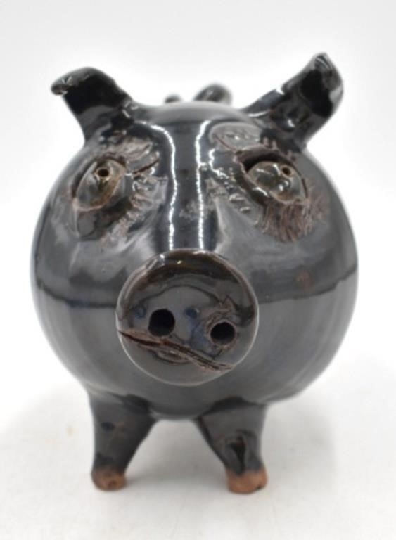 Bobby Ferguson | Folk Art Pottery Piggy Sculpture (2000) | MutualArt
