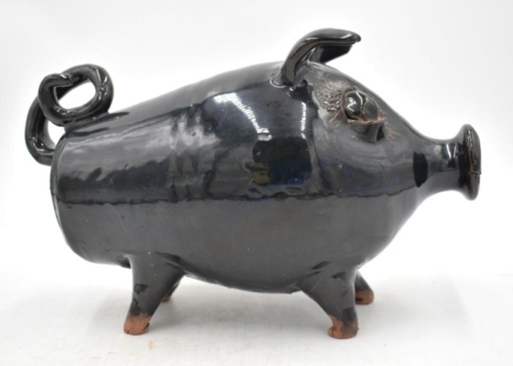 Bobby Ferguson | Folk Art Pottery Piggy Sculpture (2000) | MutualArt