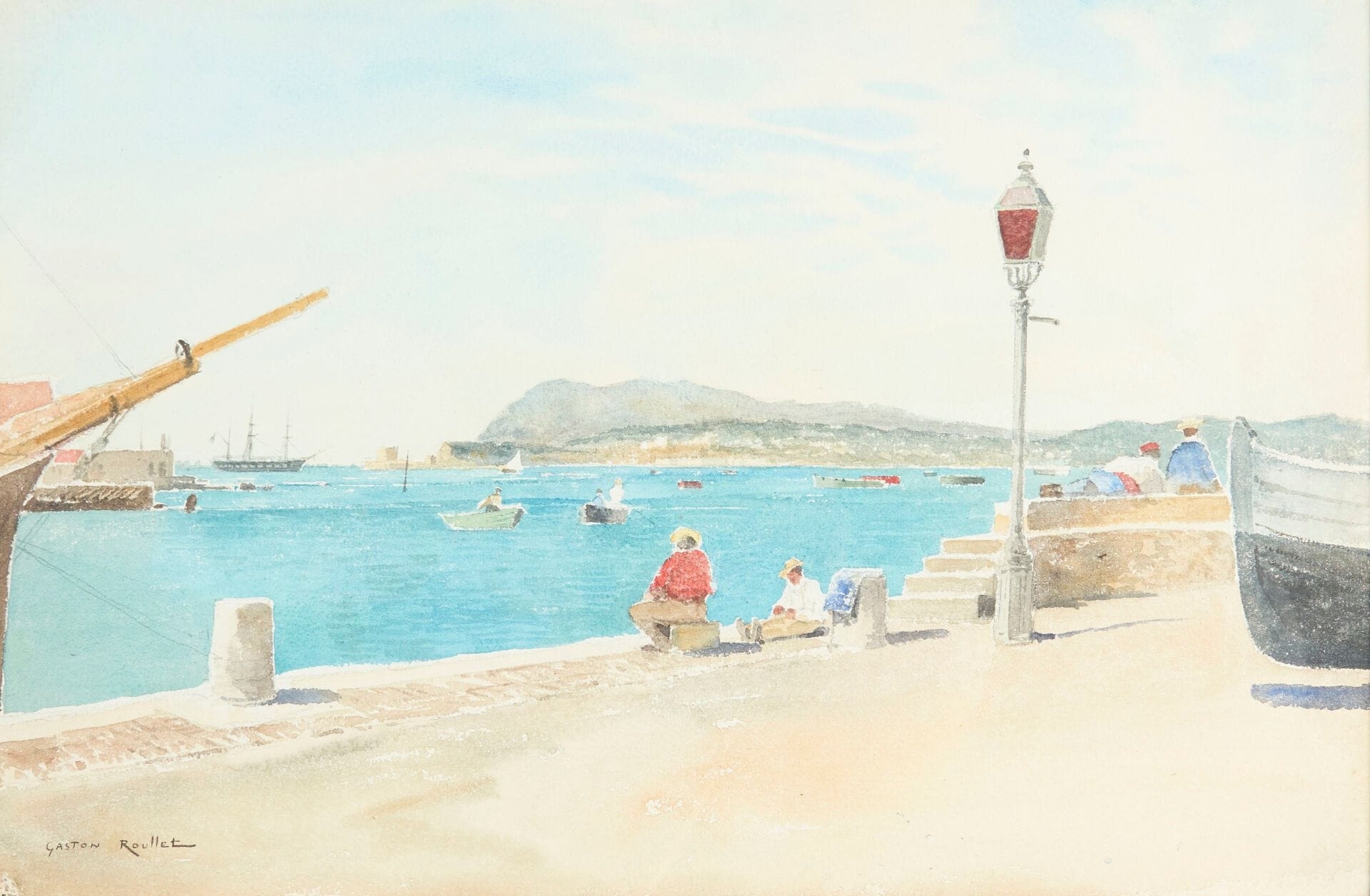 Gaston Marie Anatole Roullet | animated view of the port | MutualArt