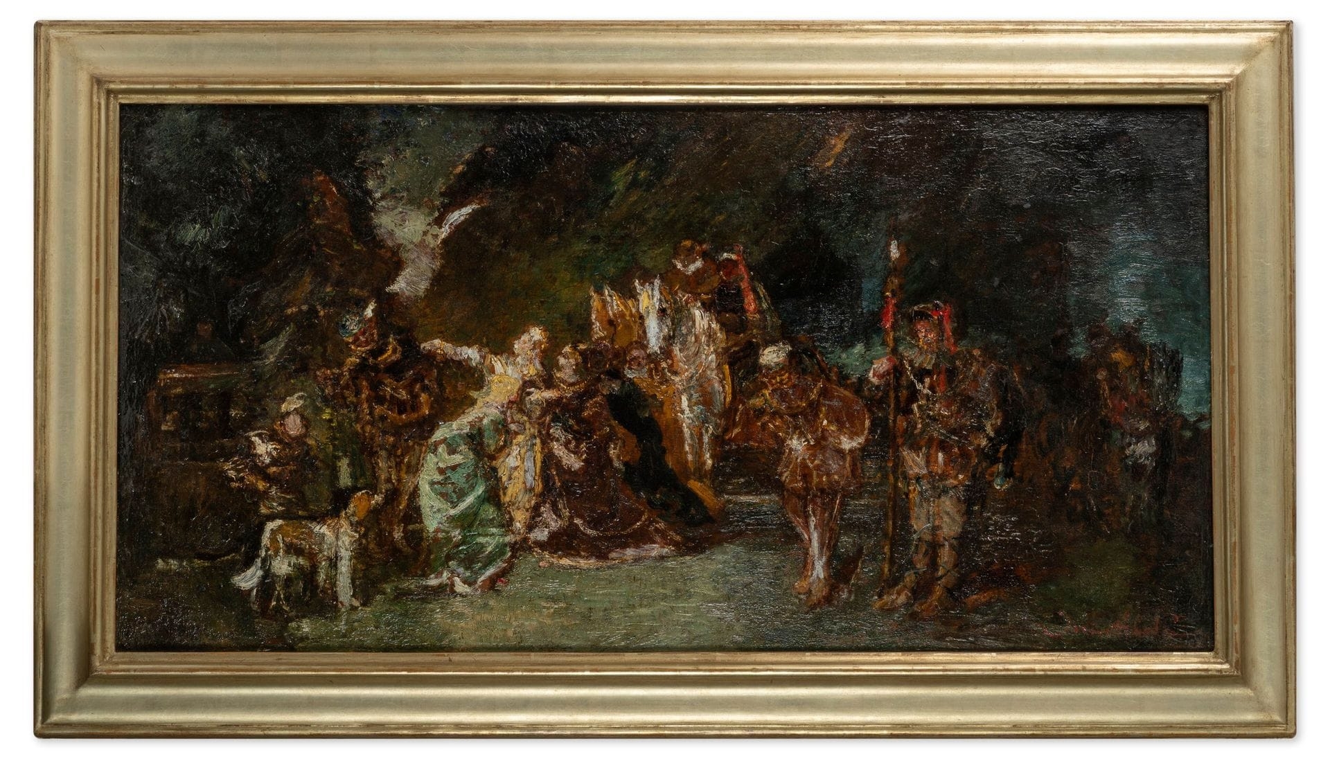 Adolphe Joseph Thomas Monticelli | Falcon hunting | MutualArt