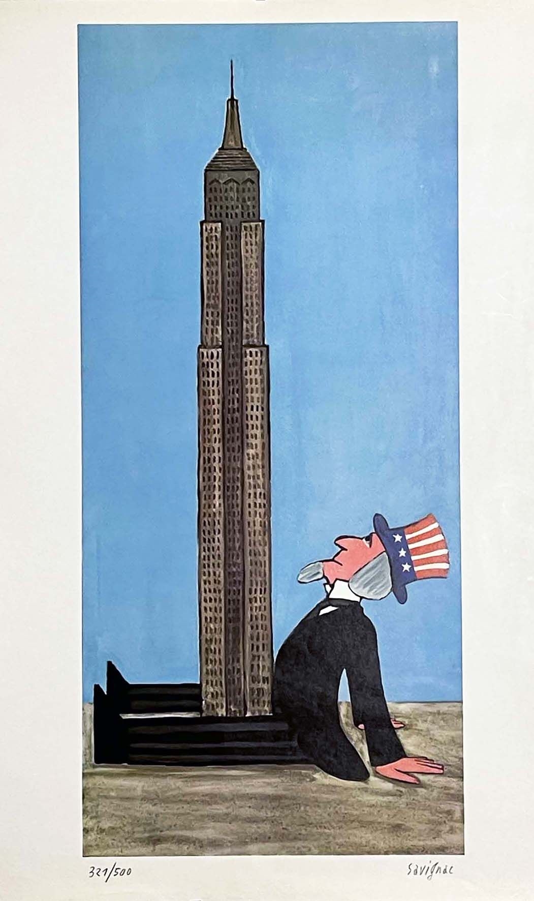 Raymond Savignac | Empire State Building Uncle Sam | MutualArt
