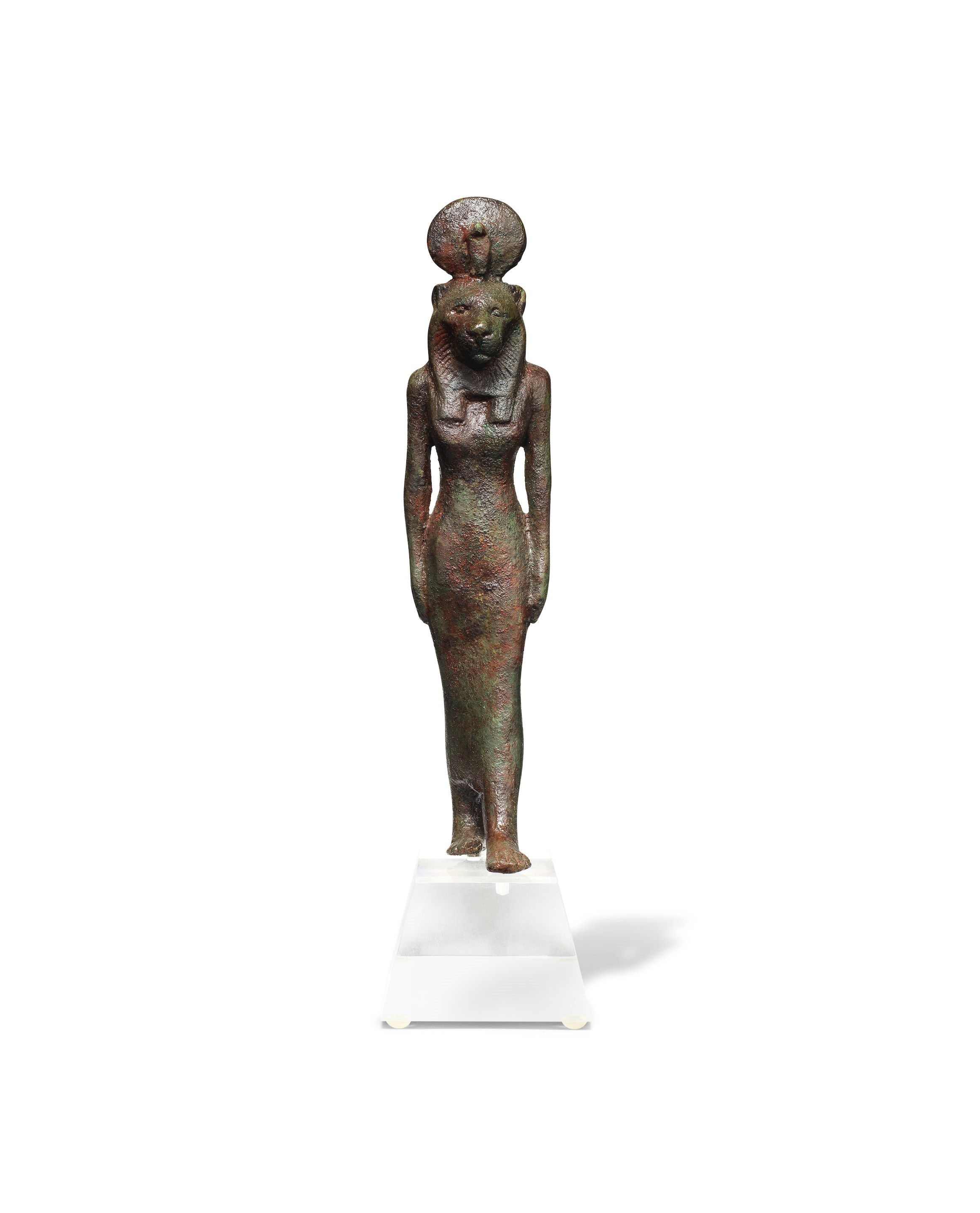Egyptian School | An Egyptian bronze striding Wadjet (Circa 66) | MutualArt