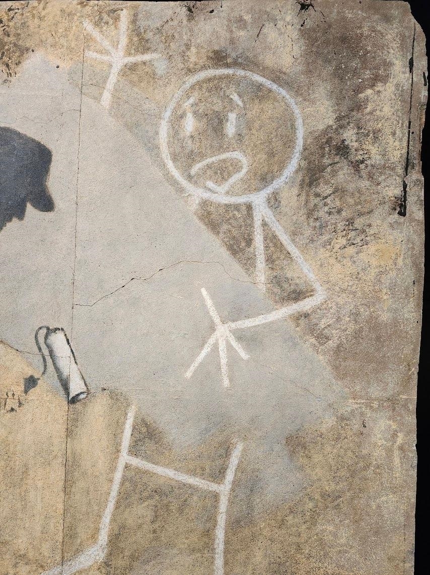 Banksy | Gray Ghost Attacks Stick Figure (2008) | MutualArt