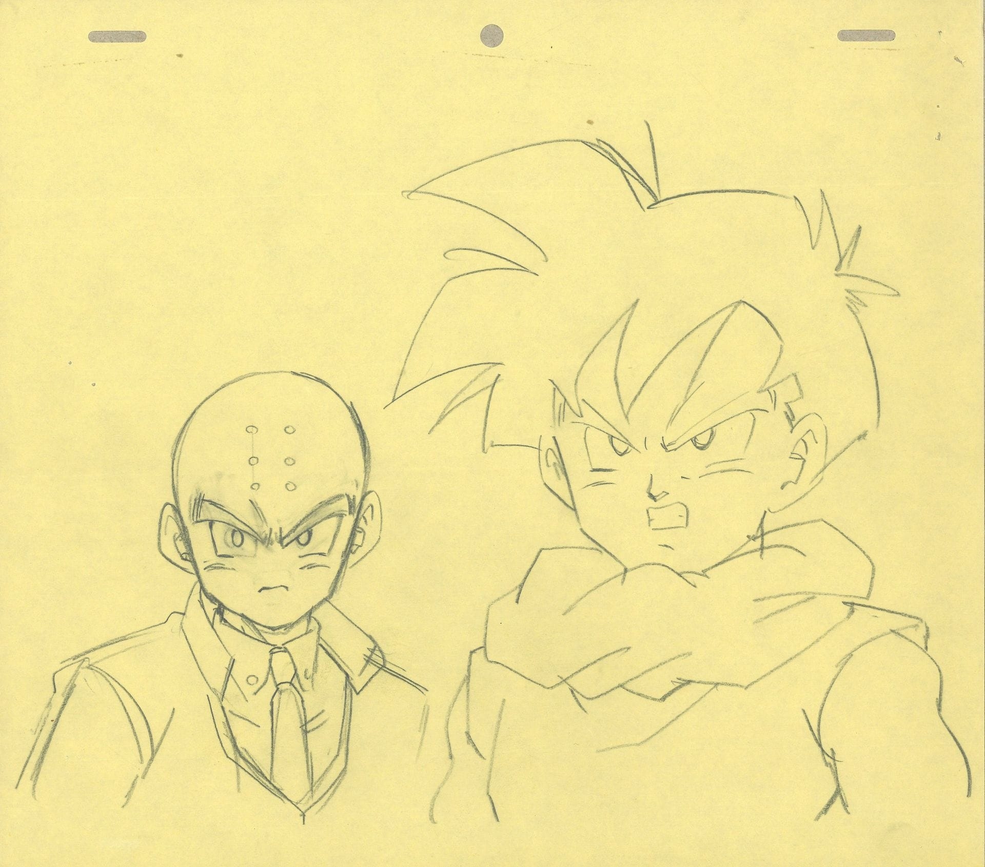 Akira Toriyama | Original animation drawing of Krilin and Sangohan ...