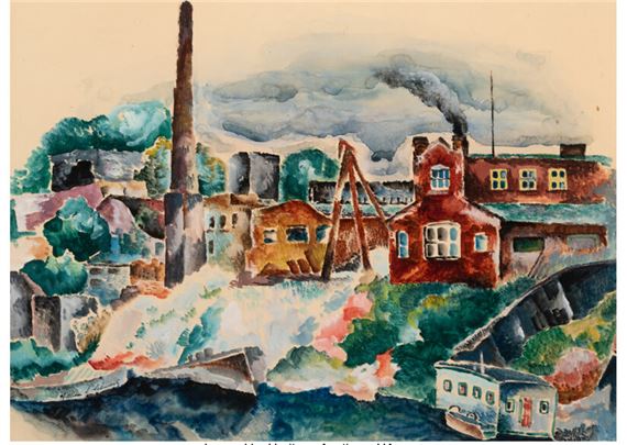 William Samuel Schwartz | Seaside town | MutualArt