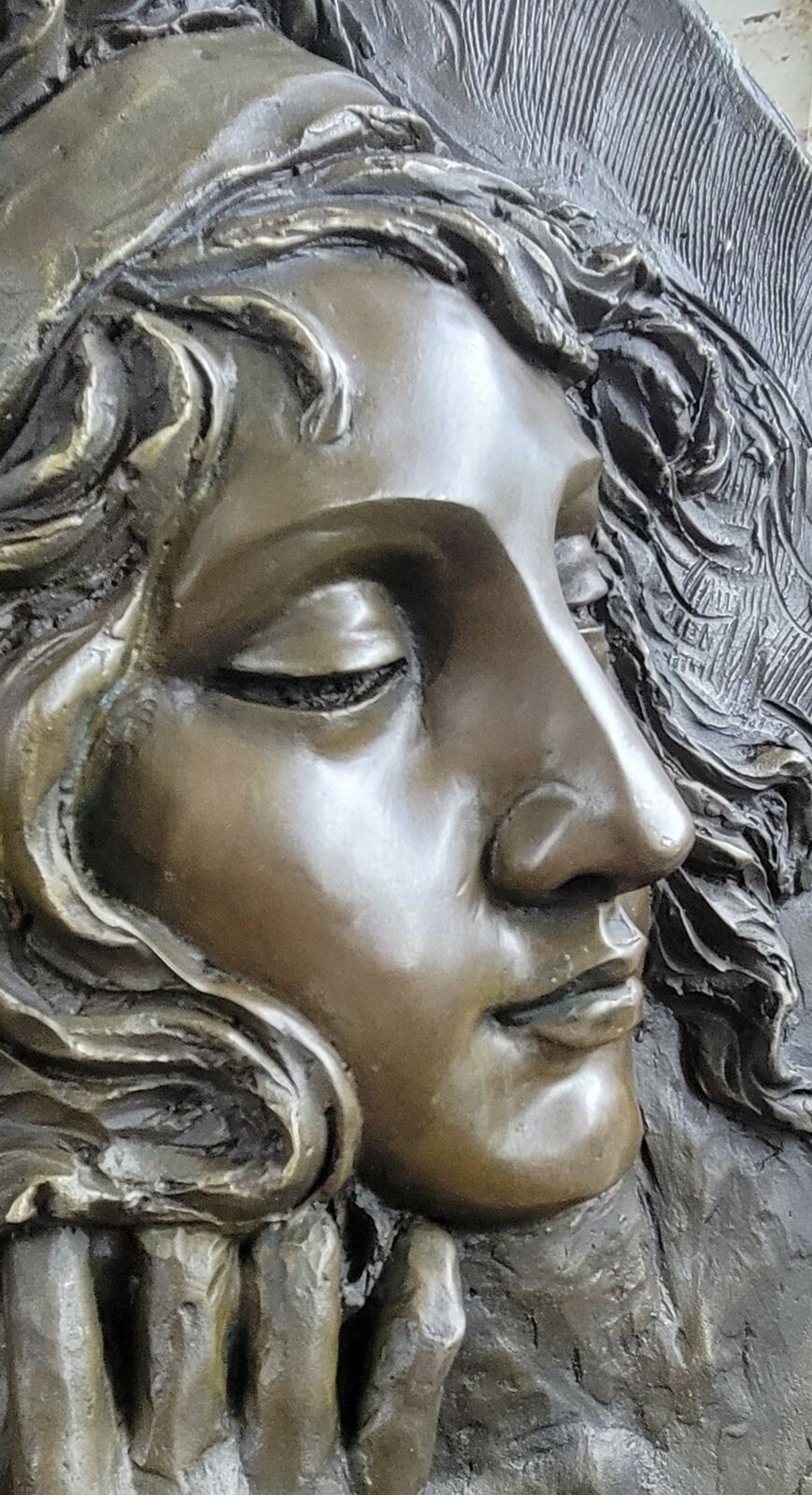 Jean Patoue | Art Deco/Nouveau Large Woman Face Bas Relief Wall Mount ...